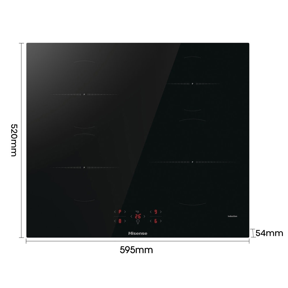 Hisense HI6401BSC 60cm 4 Zone Induction Hob - BLACK - Appliance City