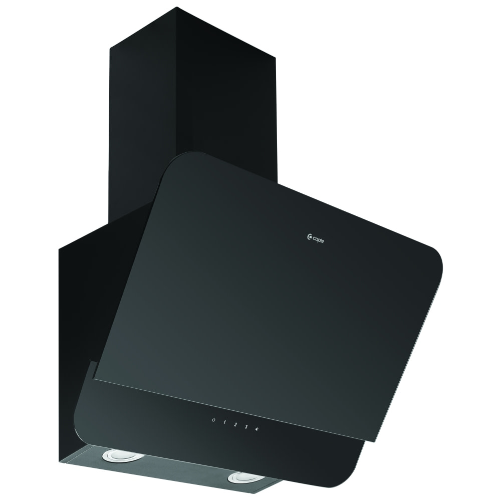 Caple OM600 60cm Angled Chimney Hood - BLACK - Appliance City