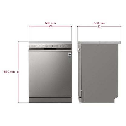 LG DF222FPS 60cm Freestanding Dishwasher - STAINLESS STEEL - Appliance City
