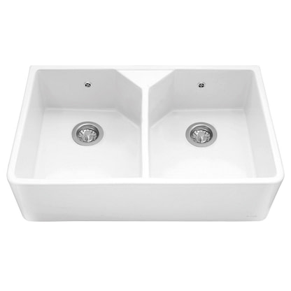 Caple CHEPSTOW2 Chepstow2 80cm Double Bowl Ceramic Sink - WHITE ...