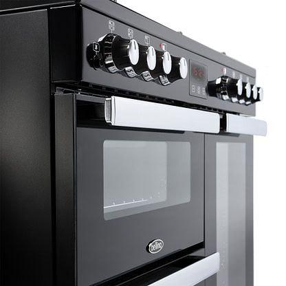 Belling COOKCENTRE 90DFTBLK 4071 90cm Dual Fuel Range Cooker - BLACK ...