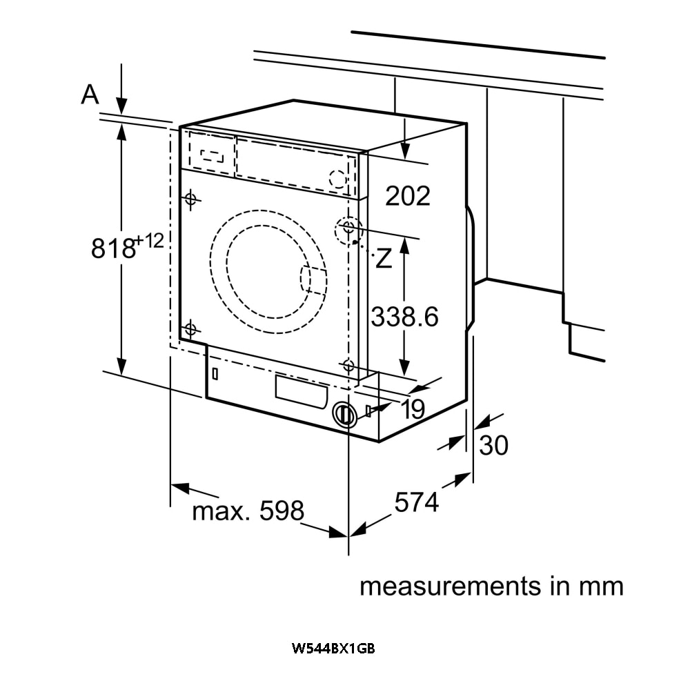 Neff W544BX1GB 8kg Fully Integrated Washing Machine - Appliance City