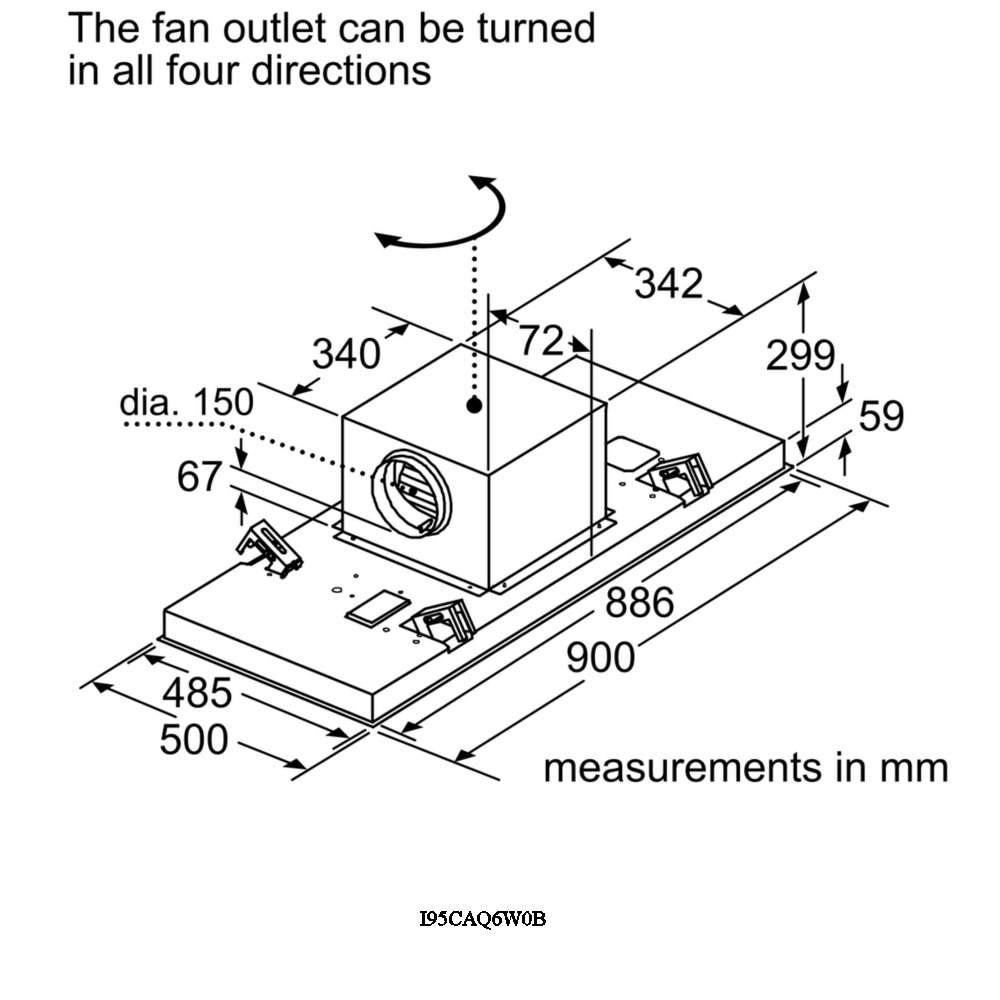 Neff I95CAQ6W0B 90cm N50 Ceiling Hood - WHITE - Appliance City