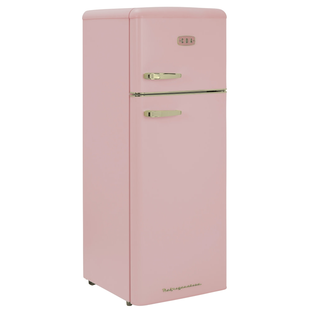 CDA BETTY TEA ROSE 55cm Retro Fridge Freezer - PINK - Appliance City