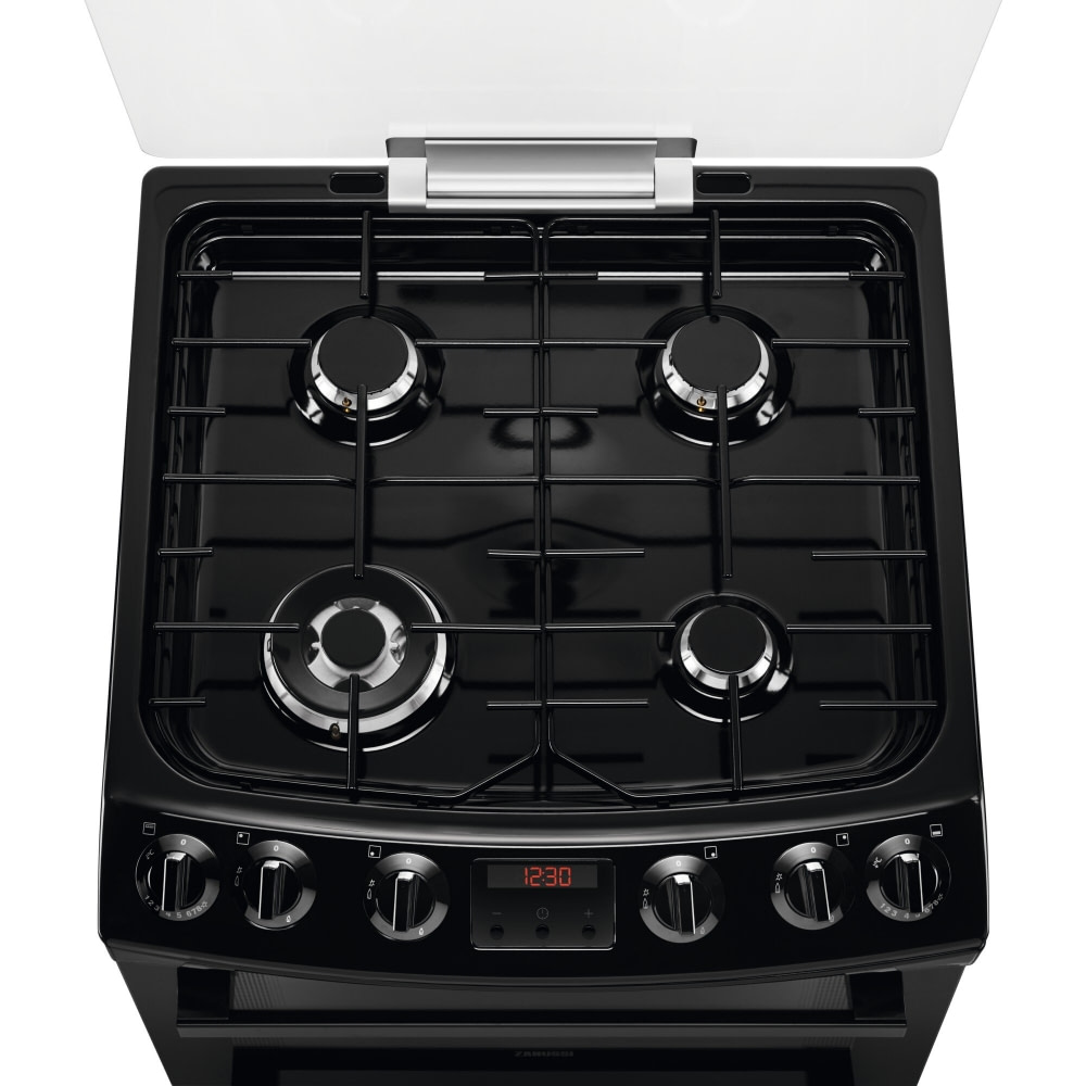 Zanussi ZCG43250BA 55cm Freestanding Gas Cooker - BLACK - Appliance City