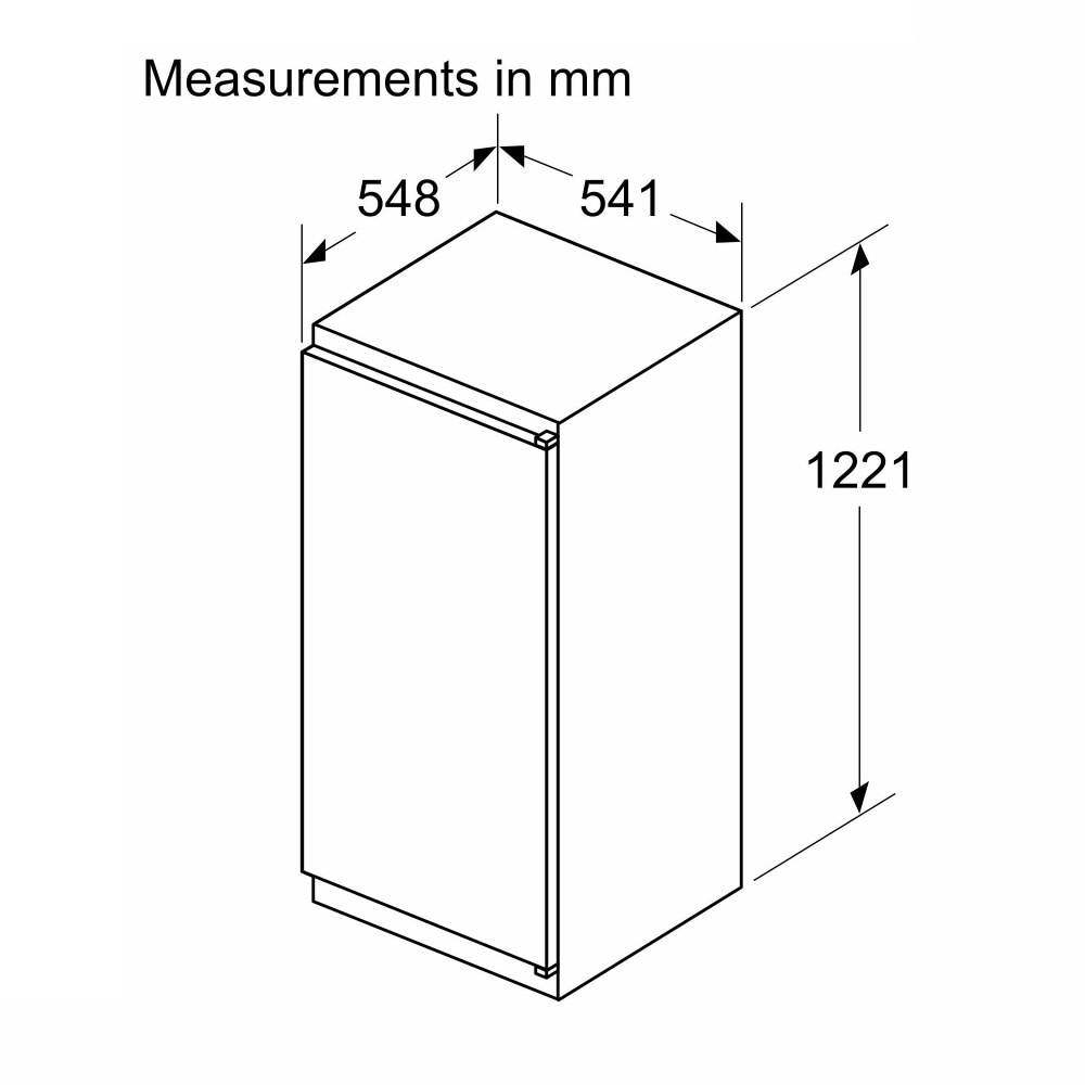 Bosch KIL42NSE0G 122cm Series 2 Integrated In Column Fridge With Ice ...
