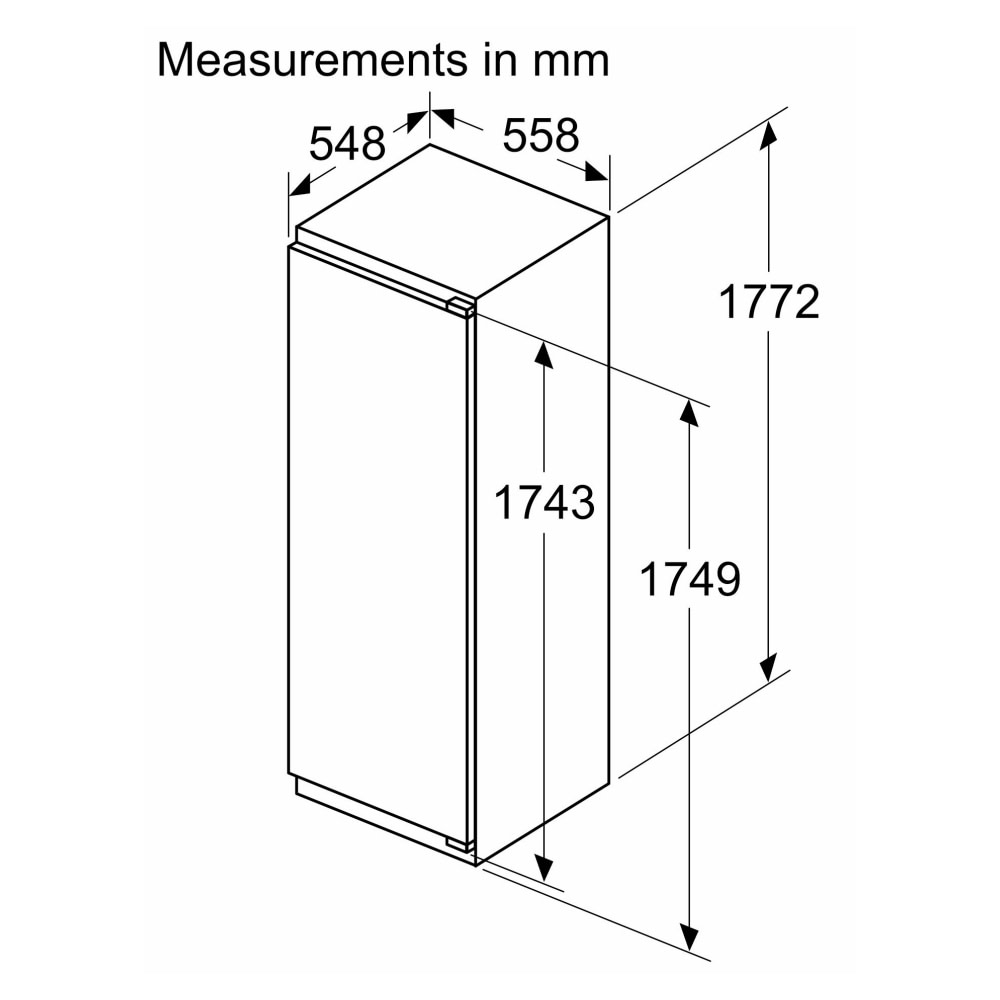 Bosch KIR81ADD0G 177cm Series 6 Integrated In Column Larder Fridge