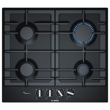 Bosch PCP6A6B90 60cm Series 6 4 Burner Gas Hob - BLACK - Appliance City