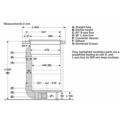 Neff Z861KR1 60cm Deep Recirculation Kit For Air Venting Hob ...