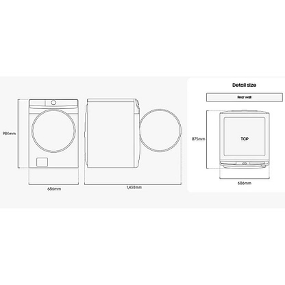 Samsung WF20DG8650BV Oversized 20kg Bespoke AI Large Capacity Series 10 ...