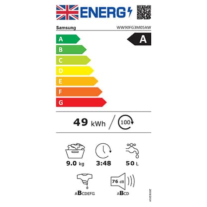 Samsung WW90FG3M05AWEU 9kg Series 4 Slim Depth Washing Machine 1400rpm ...
