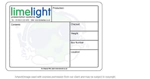 Printed PAL Road Case Label for Limelight - Le Mark Group