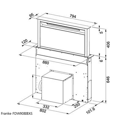 Franke FDW908IBXS 88cm Downdraft Extractor - BLACK - Appliance City