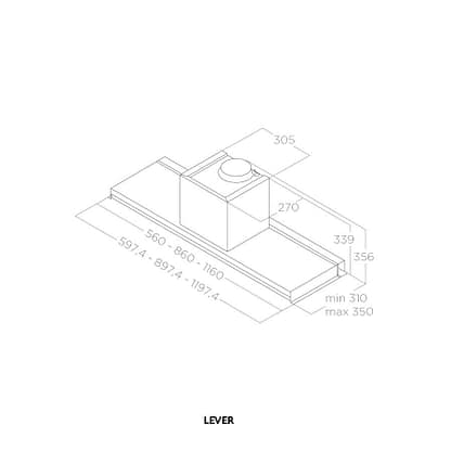 Elica LEVER-120 120cm Telescopic Hood - STAINLESS STEEL - Appliance City
