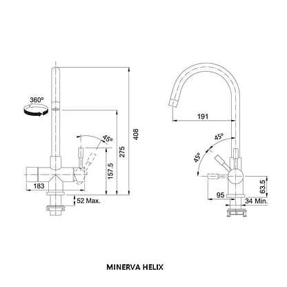 Franke MINERVA HELIX ELECTRONIC SS 4-In-1 Helix Electronic Boiling ...