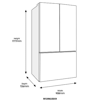 Samsung RF23R62E3SR Series 8 French Style Fridge Freezer Ice & Water ...