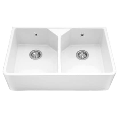 Caple CHEPSTOW2 Chepstow2 80cm Double Bowl Ceramic Sink - WHITE ...