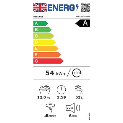 Hisense WF5S1245BB 12kg 5S Series Autodose WiFi-Enabled Washing Machine ...