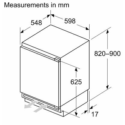 Neff GU7212FE0G 82cm N50 Integrated Built Under Frost Free Freezer ...