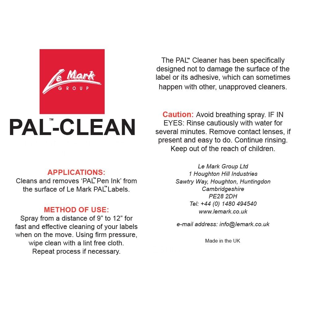PAL Clean Safety Labelling Web Image - Le Mark Group